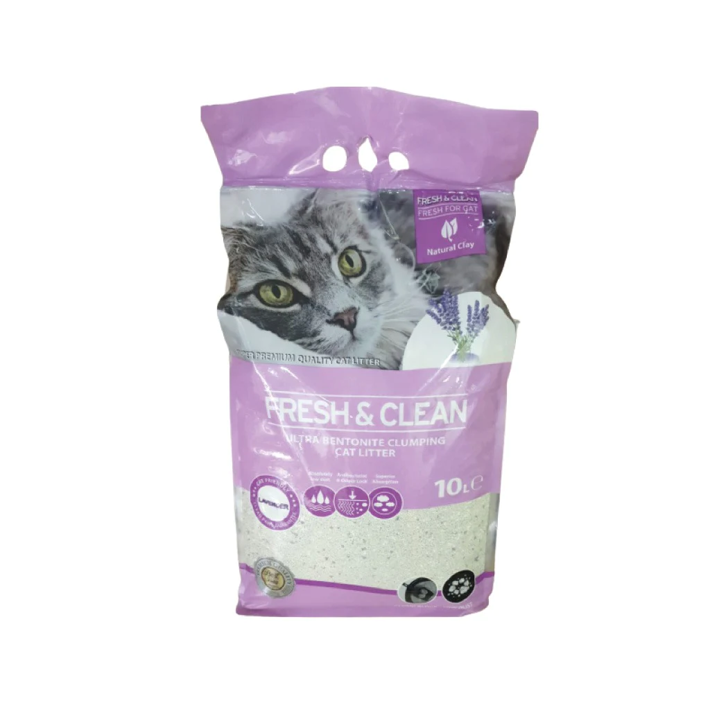 Fresh & Clean Clumping Cat Litter Lavender 10 L – Happet