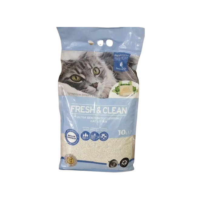 Fresh & Clean Clumping Cat Litter Marseille Soap 10 L – Happet