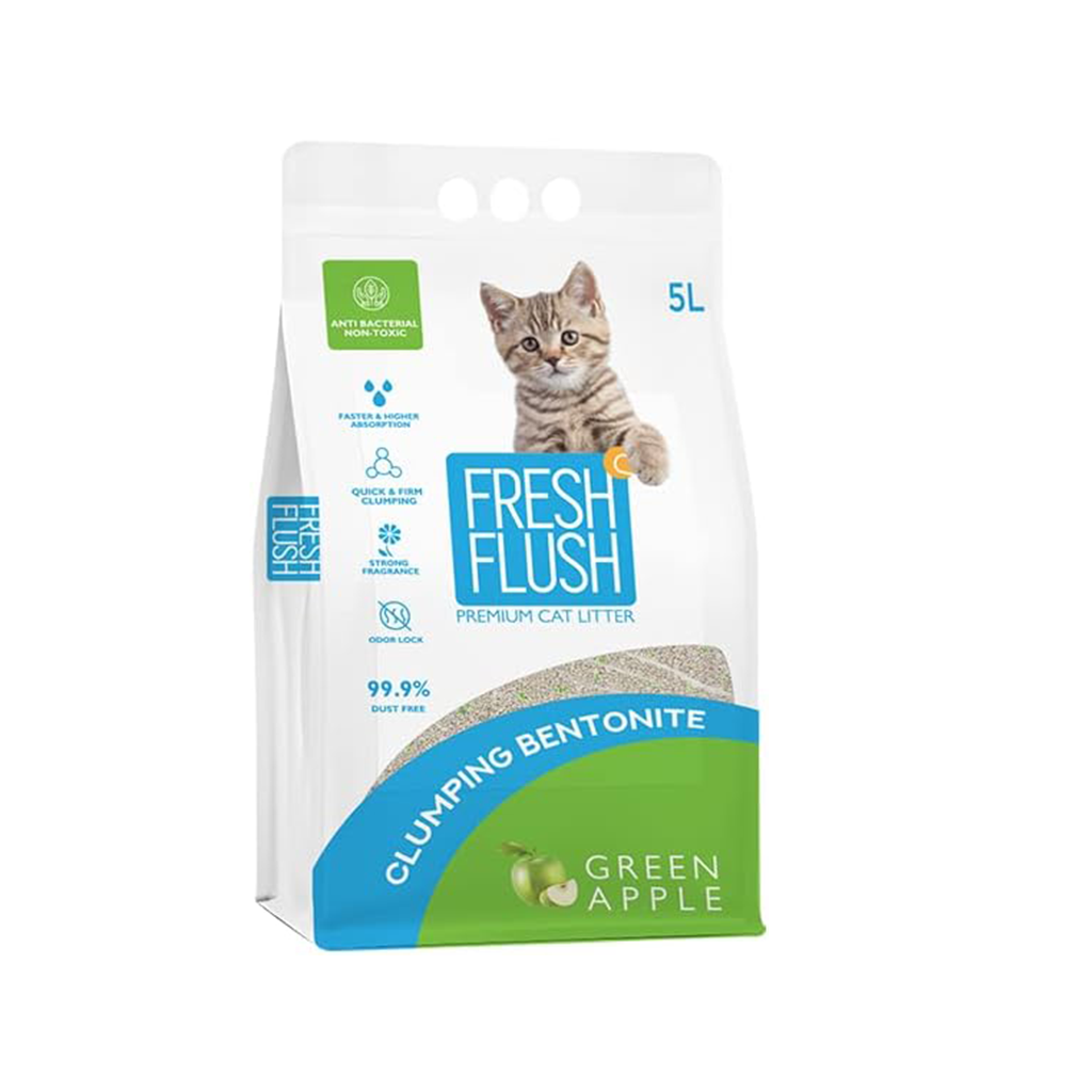 FRESH FLUSH Clumping Green Apple Anti Bacterial 5L – Happet