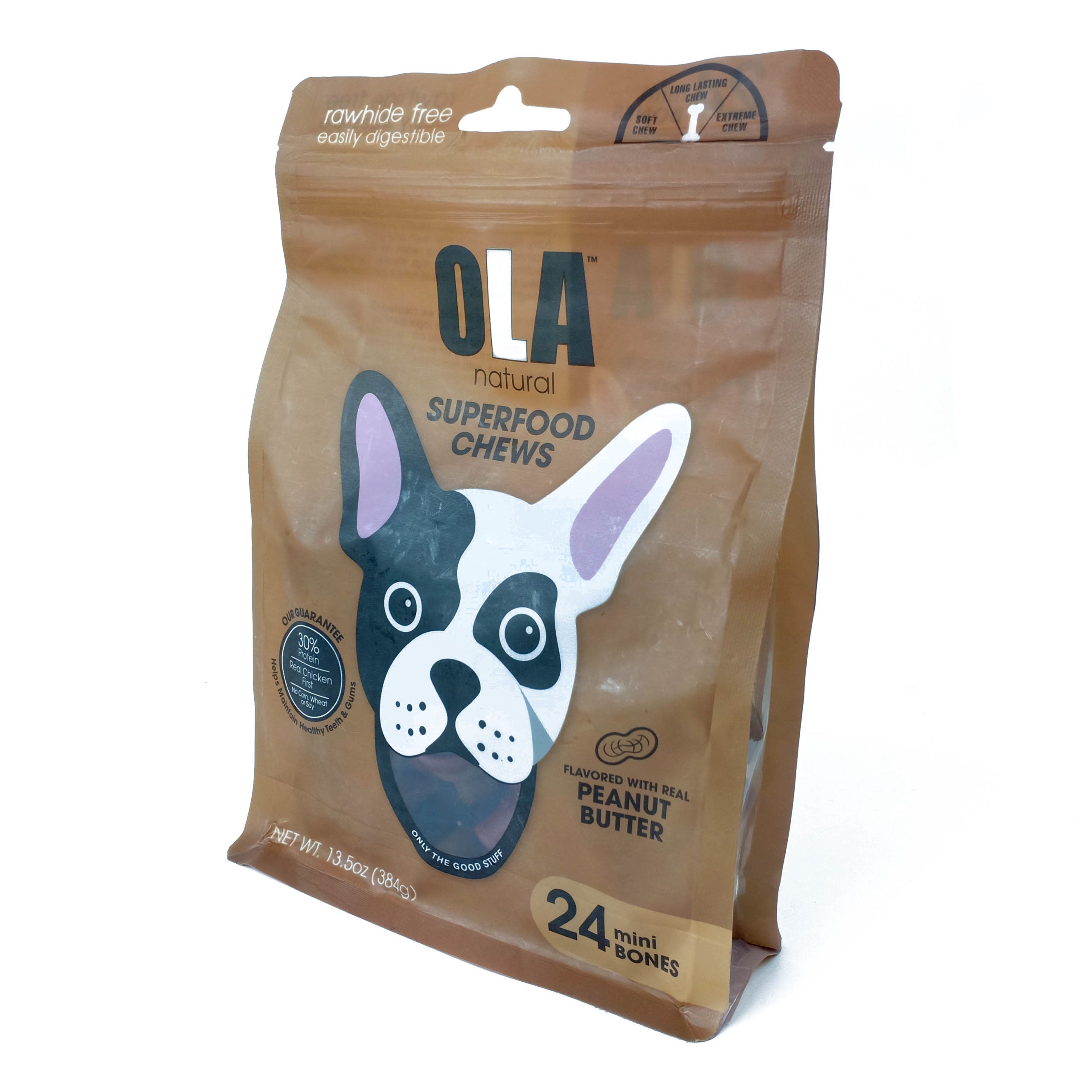 Ola Natural ? peanut butter ? 24 mini Bones 384g – Happet
