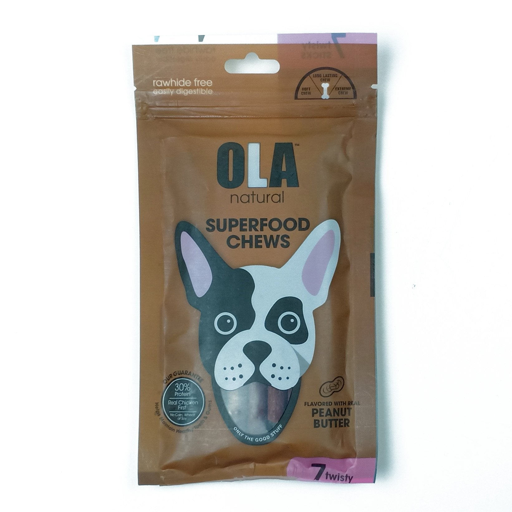 Ola Natural ? peanut butter ? 7 twisty sticks 100g – Happet