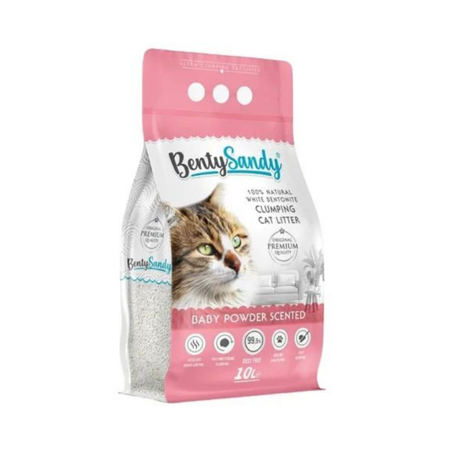 Benty Sandy Clumping Cat Litter Baby Powder 10 L – Happet